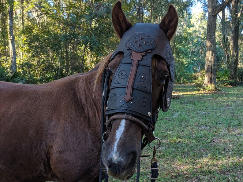 Epic Chanfron Horse Face Armor in Brown Leather Color - Etsy