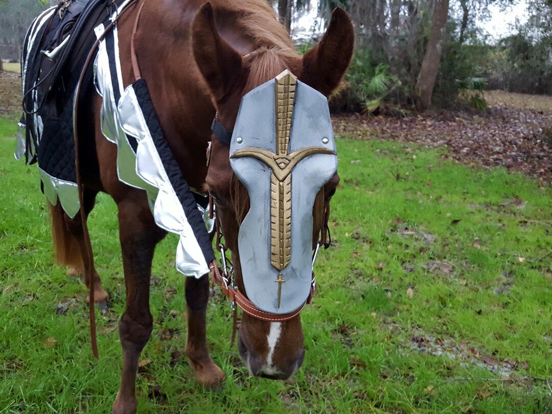 Roman Warrior Horse Chanfron Face Armor Medieval Equine Armor Barding ...