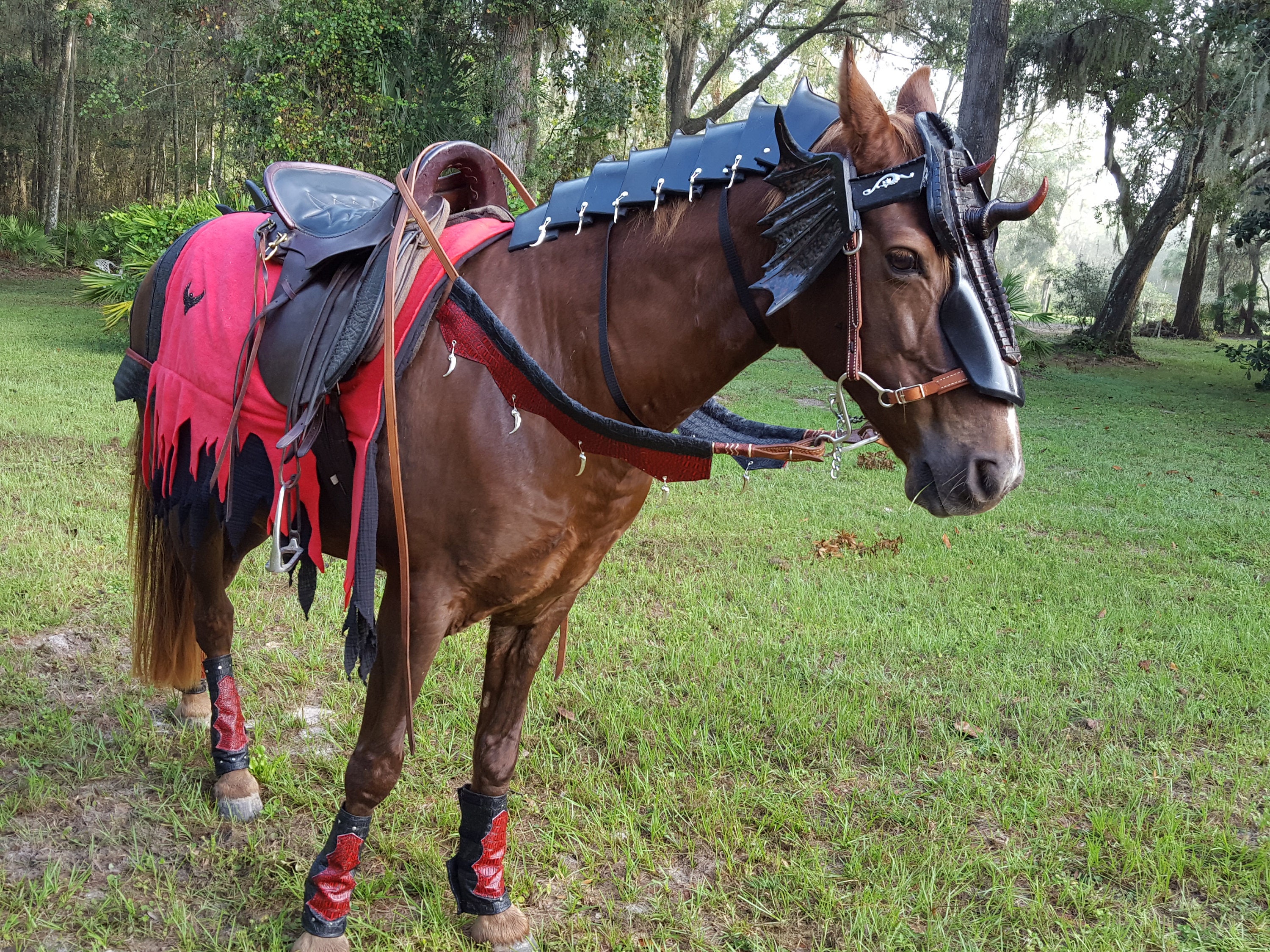Dragon Slayer Horse Chanfron Face Armor in Silver Medieval | Etsy