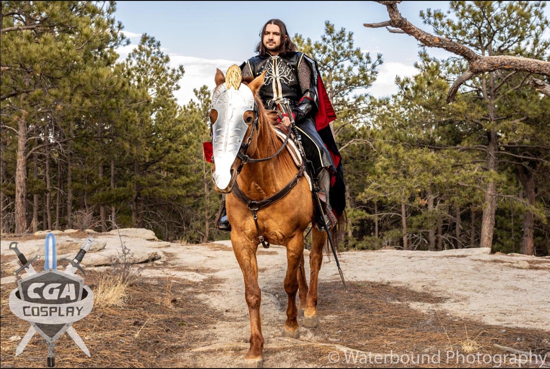 Aoraki Chanfron Horse Face Armor in Silver Medieval Equine Foam Armor ...