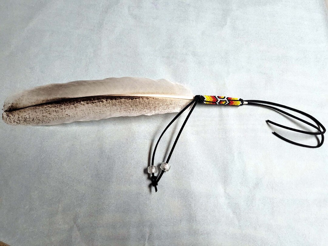 Peahen Feather Equine Mane, Tail or Hair Ornament Bead Wrapped Coup ...