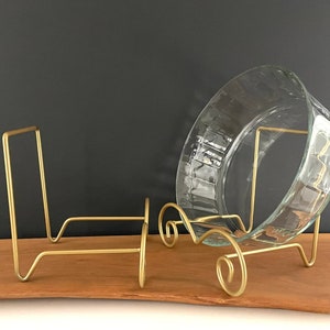 7" DEEP GOLD Metal Bowl / Basket Stand Kitchen Display, Platters Art ...
