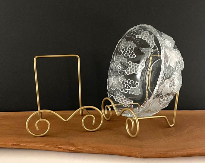 5" DEEP BOWL STAND Gold Metal Wire Easel Kitchen Display Festive ...