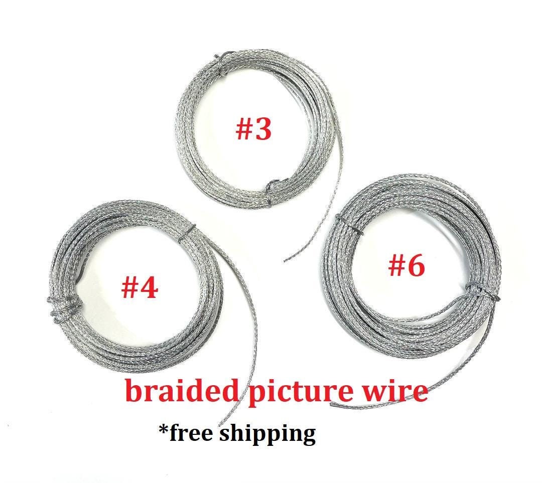 BRAIDED PICTURE WIRE Galvanized Steel #3 #4 #6 - Hang Picture Frames ...