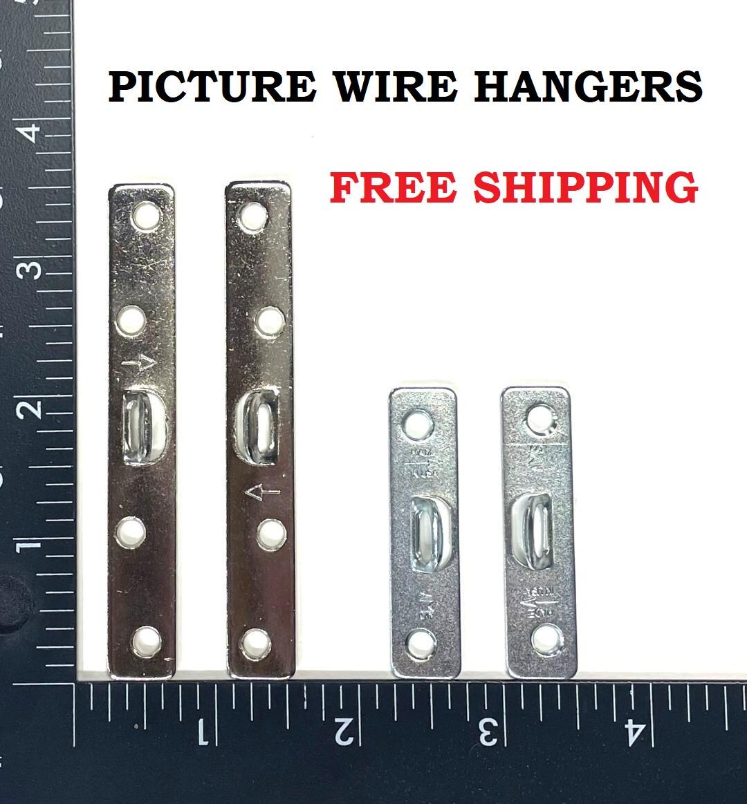 PICTURE FRAME Wire HANGERS W Screws Secures Wire on Narrow Wood Frames ...