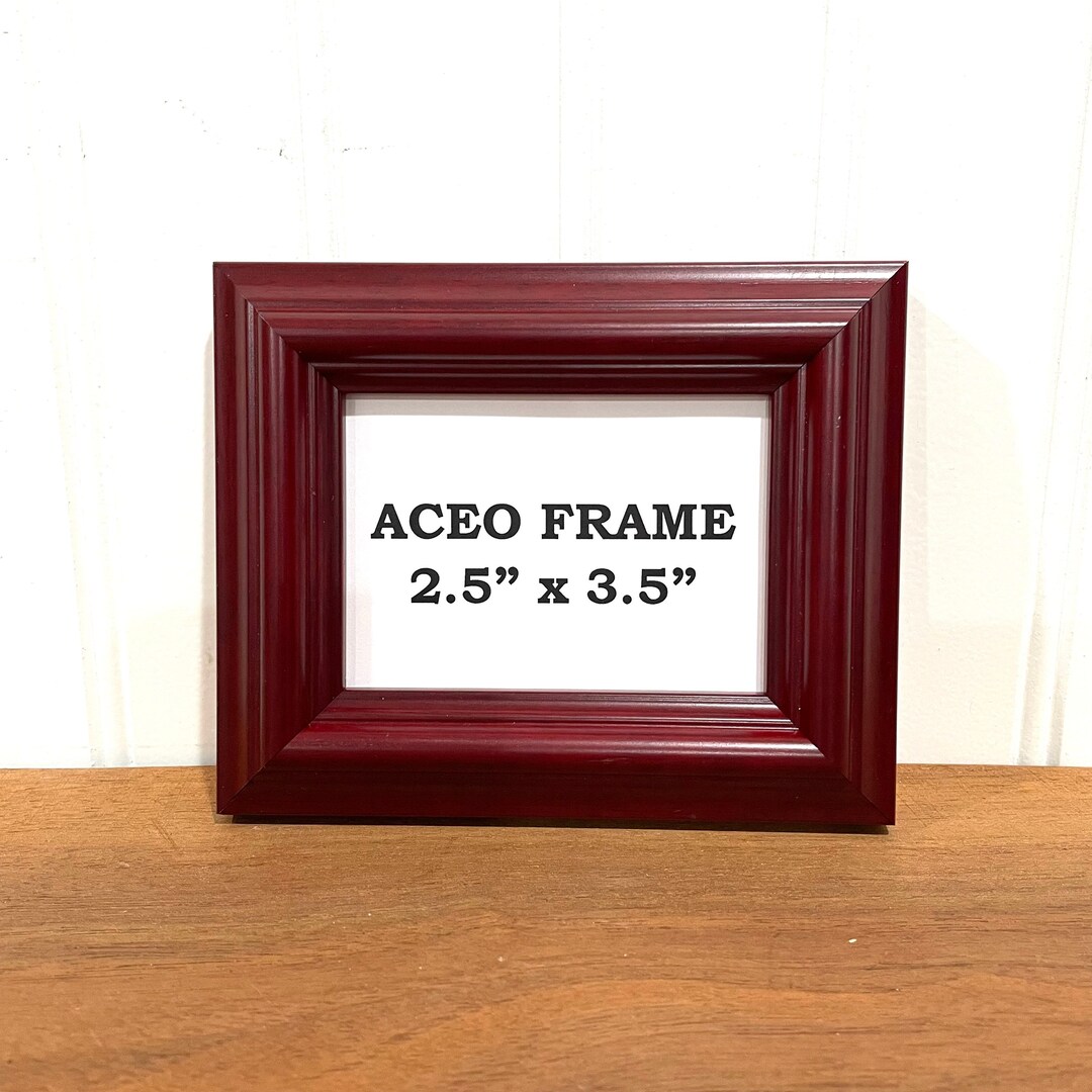ACEO 2.5 X 3.5 WOOD FRAME Cherry Finish, Easel Back or Wall Hanger, Art ...