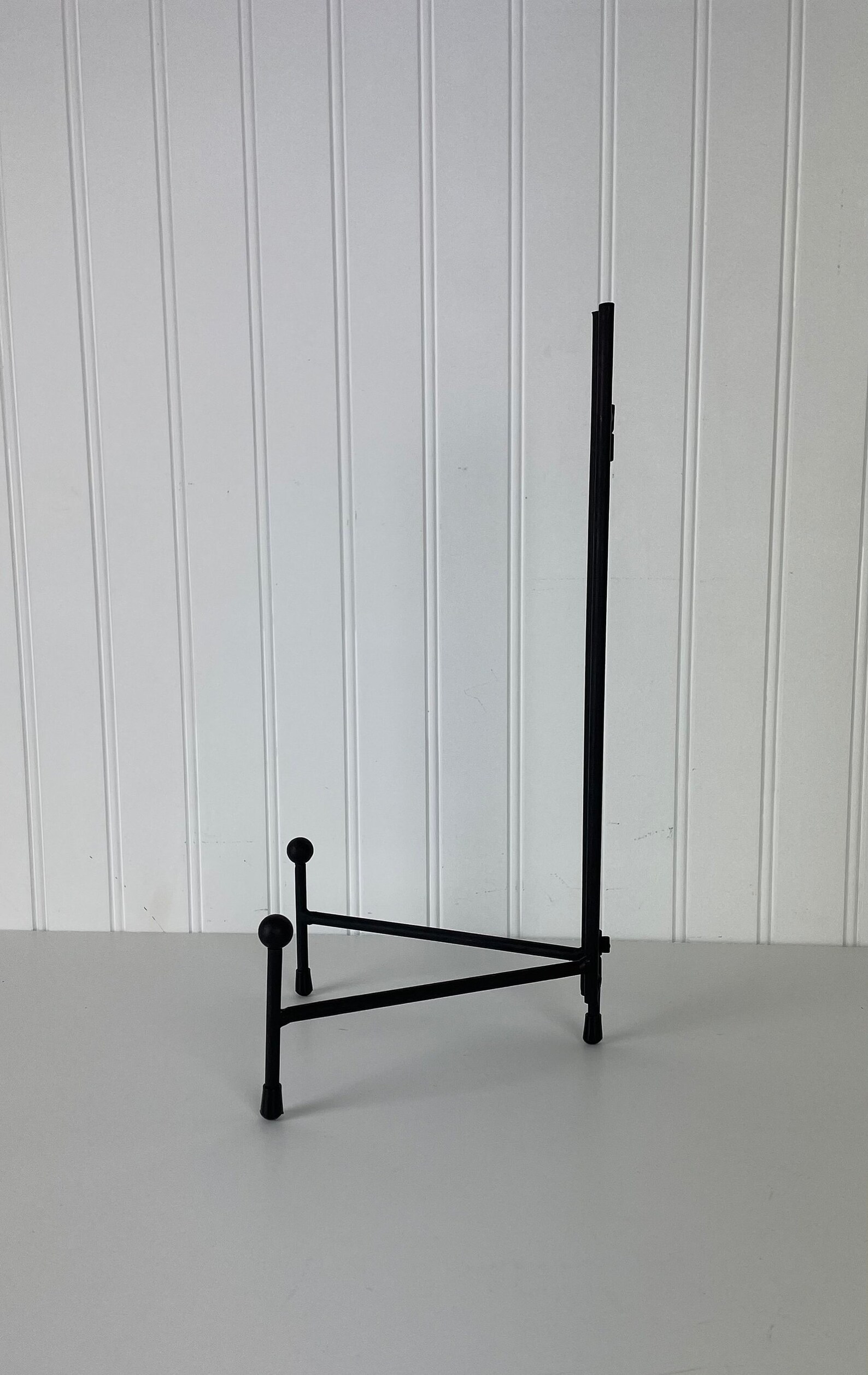 13" MINIMALIST EASEL Black Metal Wrought Iron Stand - Straight Simple ...