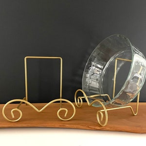 7" DEEP GOLD Metal Bowl / Basket Stand Kitchen Display, Platters Art ...