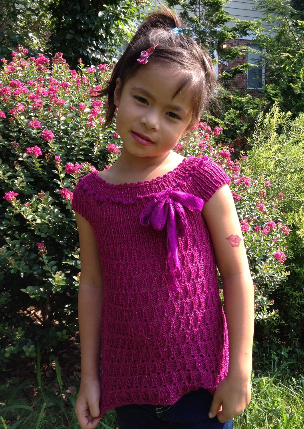 Sweet Paris - Girl Tunic Top Knitting Pattern - Etsy
