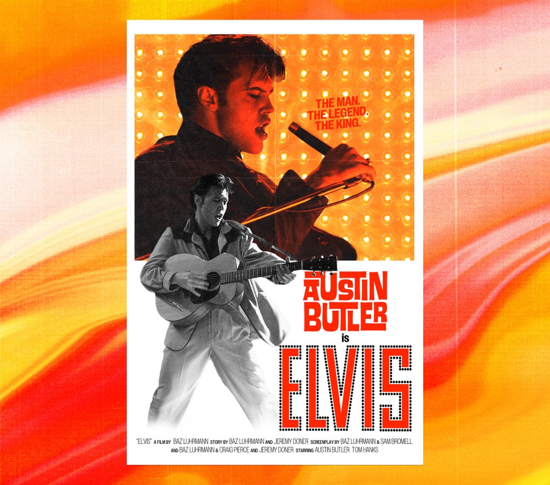 ELVIS (2022) - Baz Luhrmann, Austin Butler Vintage Style Movie Poster ...