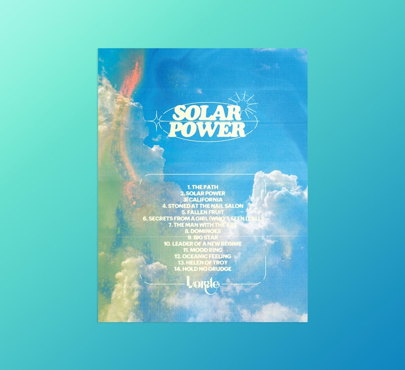Lorde - Solar Power Double Poster Set *DIGITAL DOWNLOAD* - Etsy