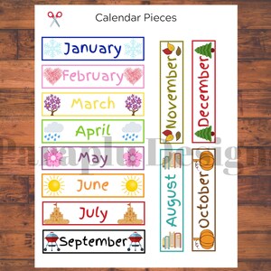 Children's Perpetual Calendar Printable- Easy to Assemble! - Etsy