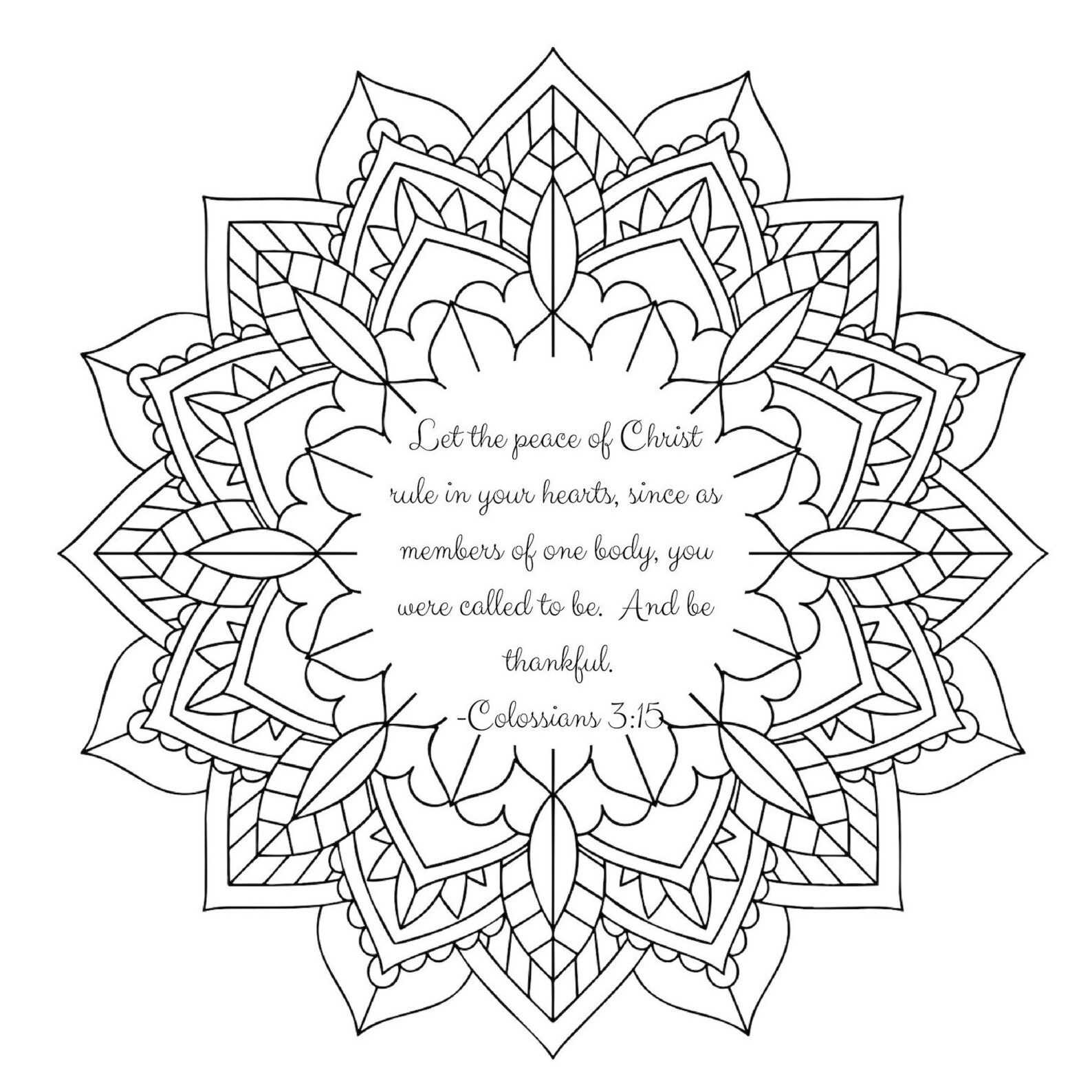 Set of 9 Mindful Mandala Coloring Sheets With Bible Verses- Instant ...