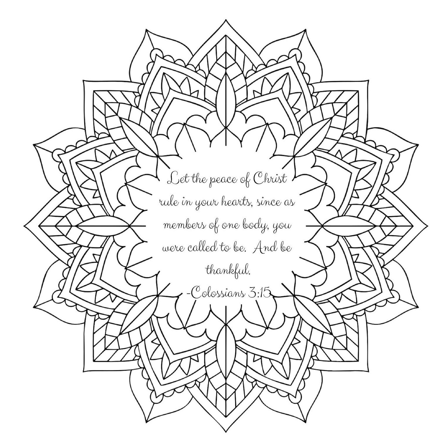 Set of 9 Mindful Mandala Coloring Sheets With Bible Verses Instant ...