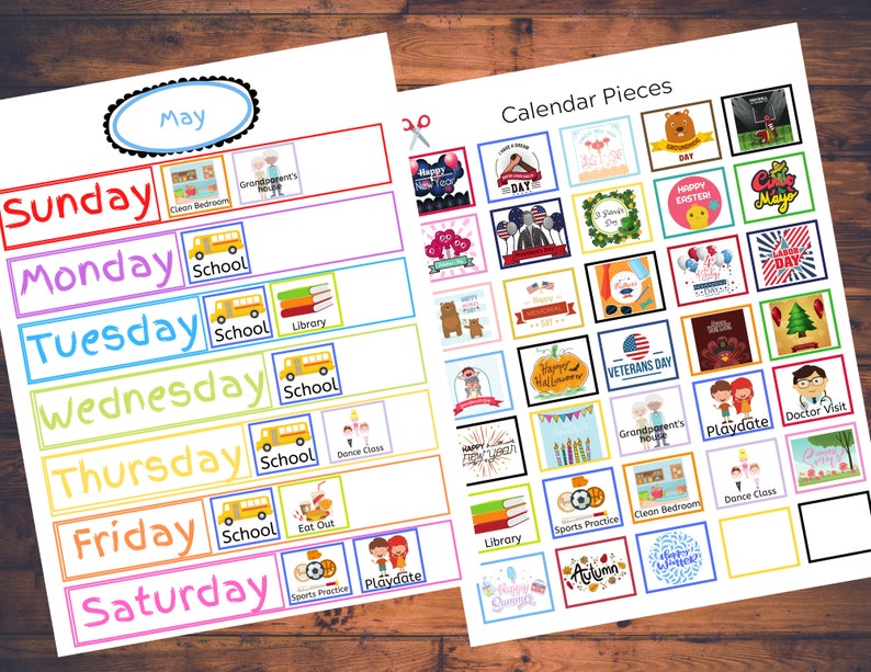 Printable and Buildable Interactive Reusable Weekly Agenda - Etsy