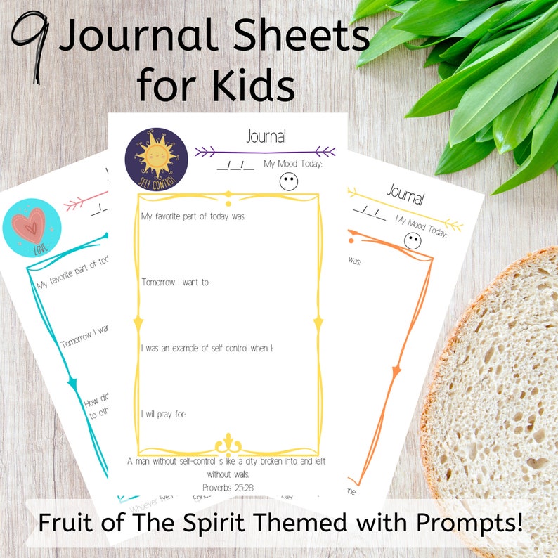 Set of 9 Printable Journal Sheets for Kids- With Prompts! - Instant ...