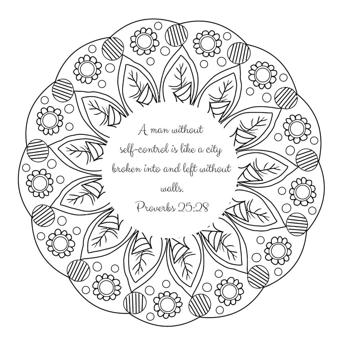 Set of 9 Mindful Mandala Coloring Sheets With Bible Verses Instant ...