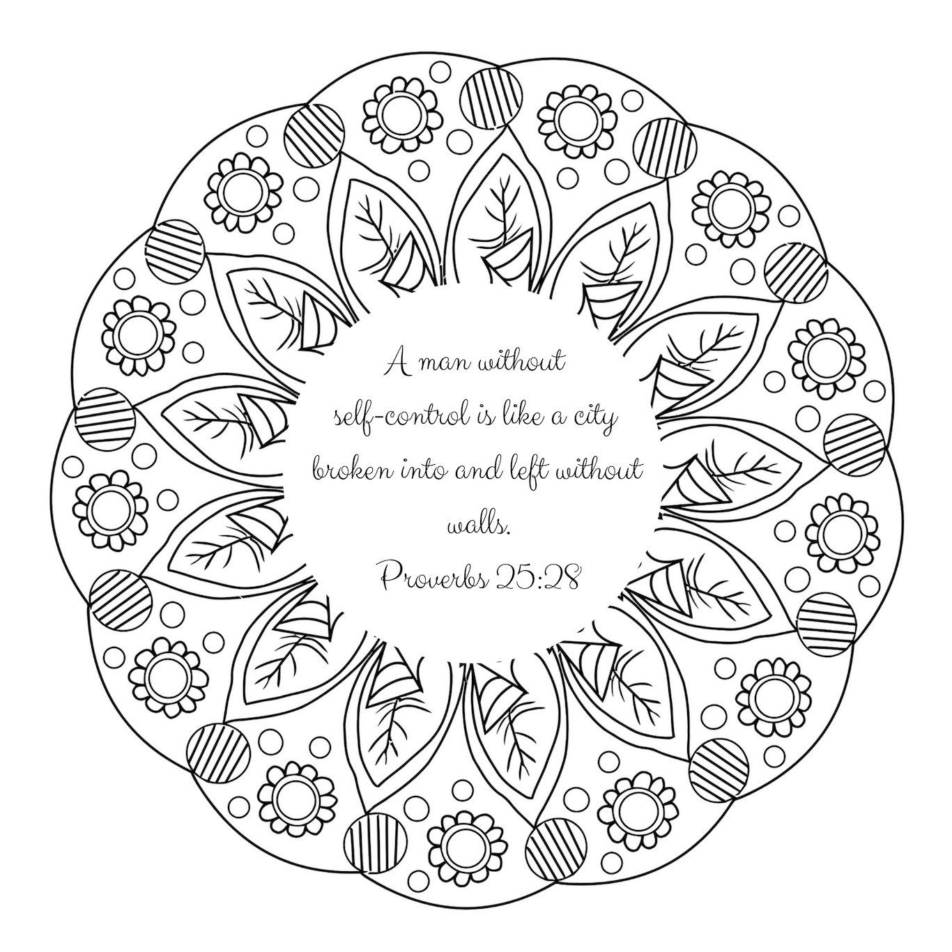 Set of 9 Mindful Mandala Coloring Sheets With Bible Verses Instant ...