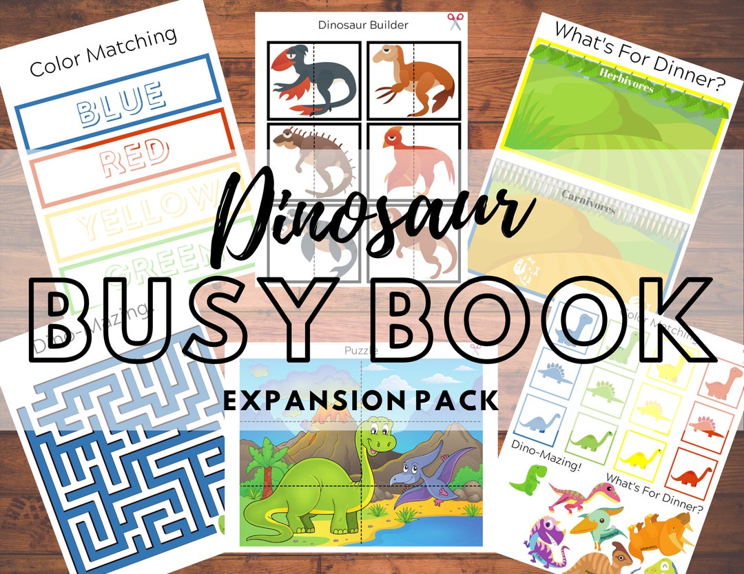 Dinosaur Busy Book Toddler to Preschool - Maze, Puzzle, Mix and Match ...
