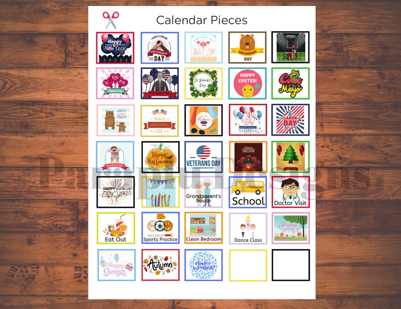 Children's Perpetual Calendar Printable- Easy to Assemble! - Etsy