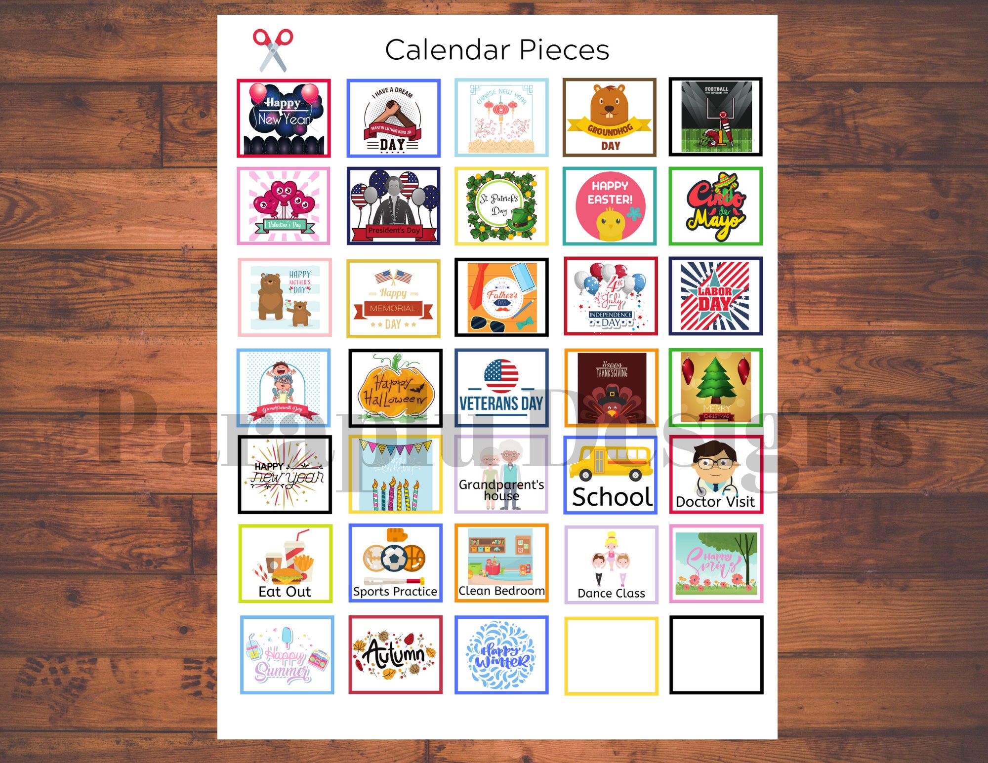 Children's Perpetual Calendar Printable- Easy to Assemble! - Etsy