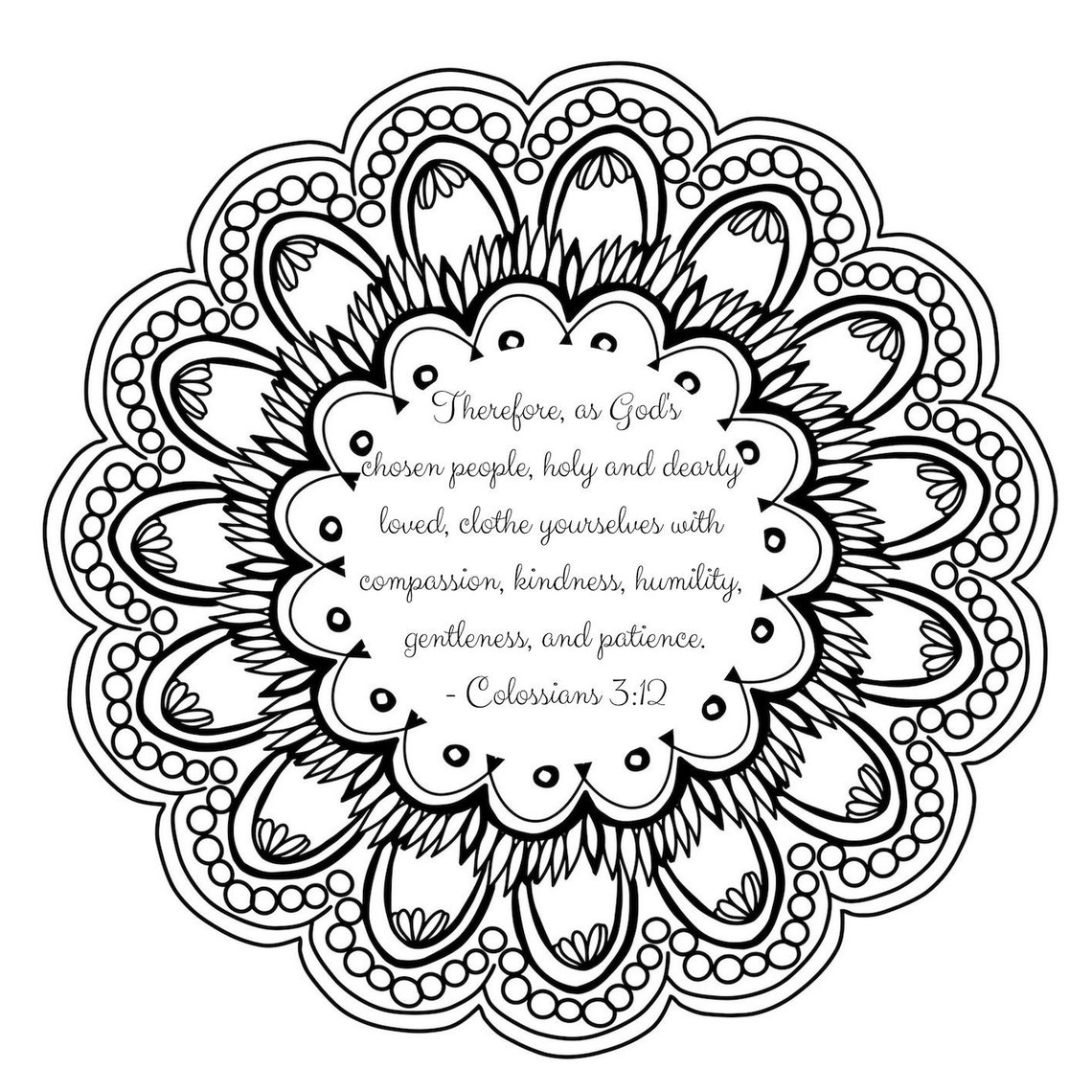 Set of 9 Mindful Mandala Coloring Sheets With Bible Verses Instant ...