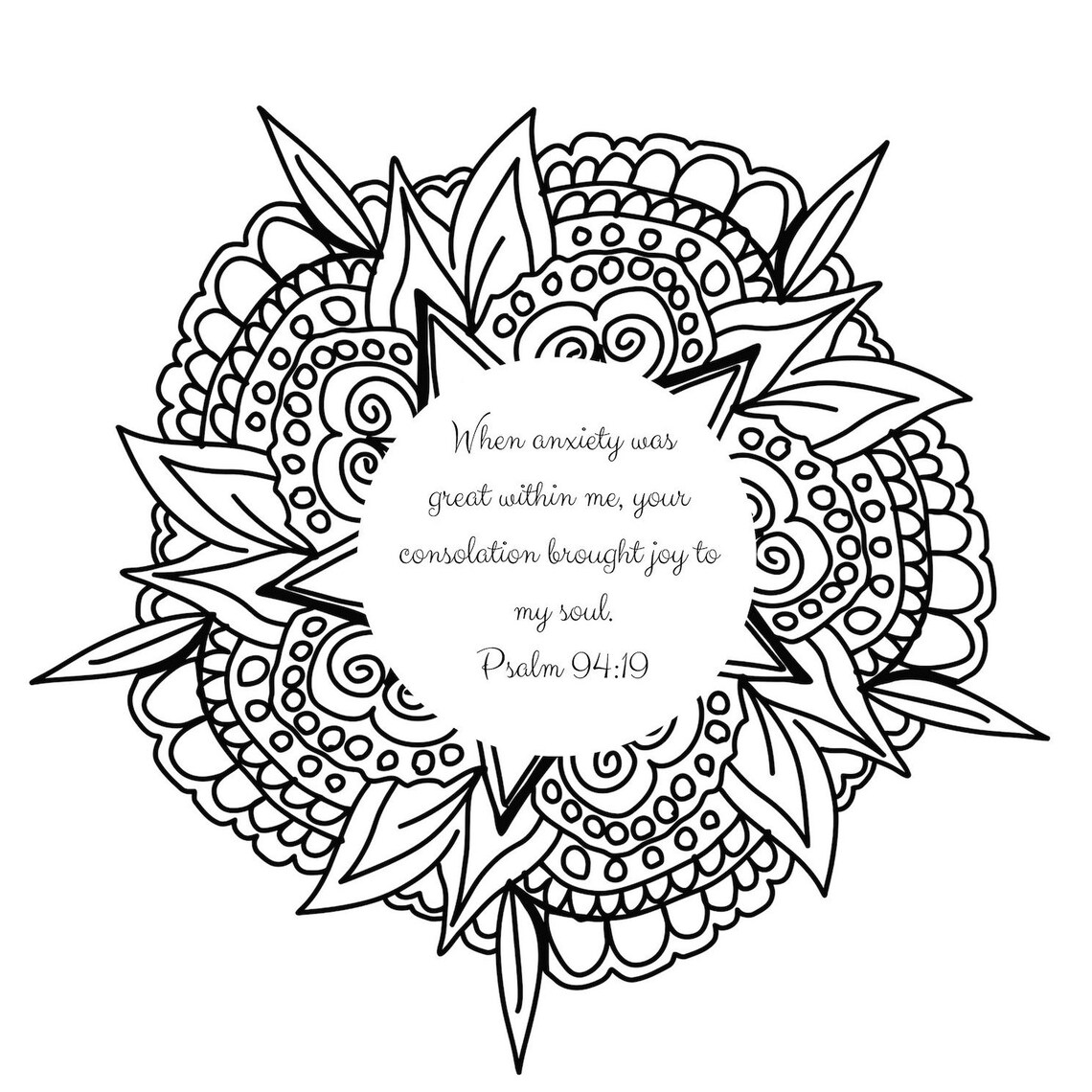 Set of 9 Mindful Mandala Coloring Sheets With Bible Verses Instant ...