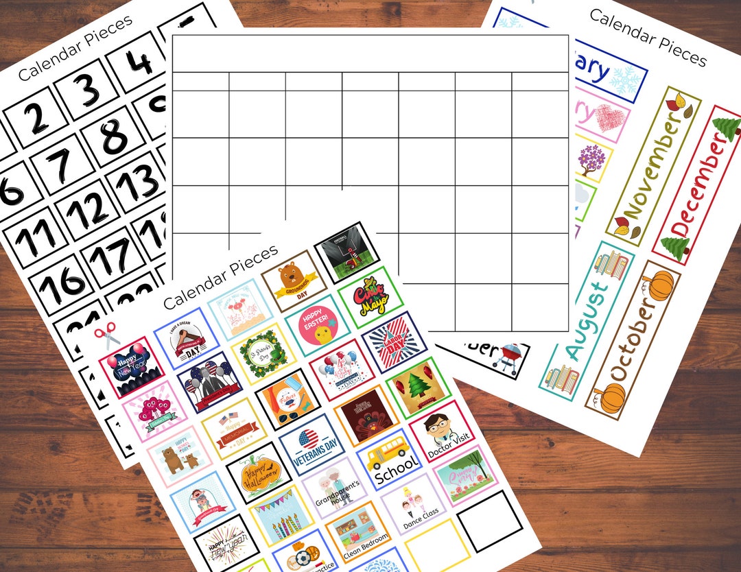 Children's Perpetual Calendar Printable- Easy to Assemble! - Etsy