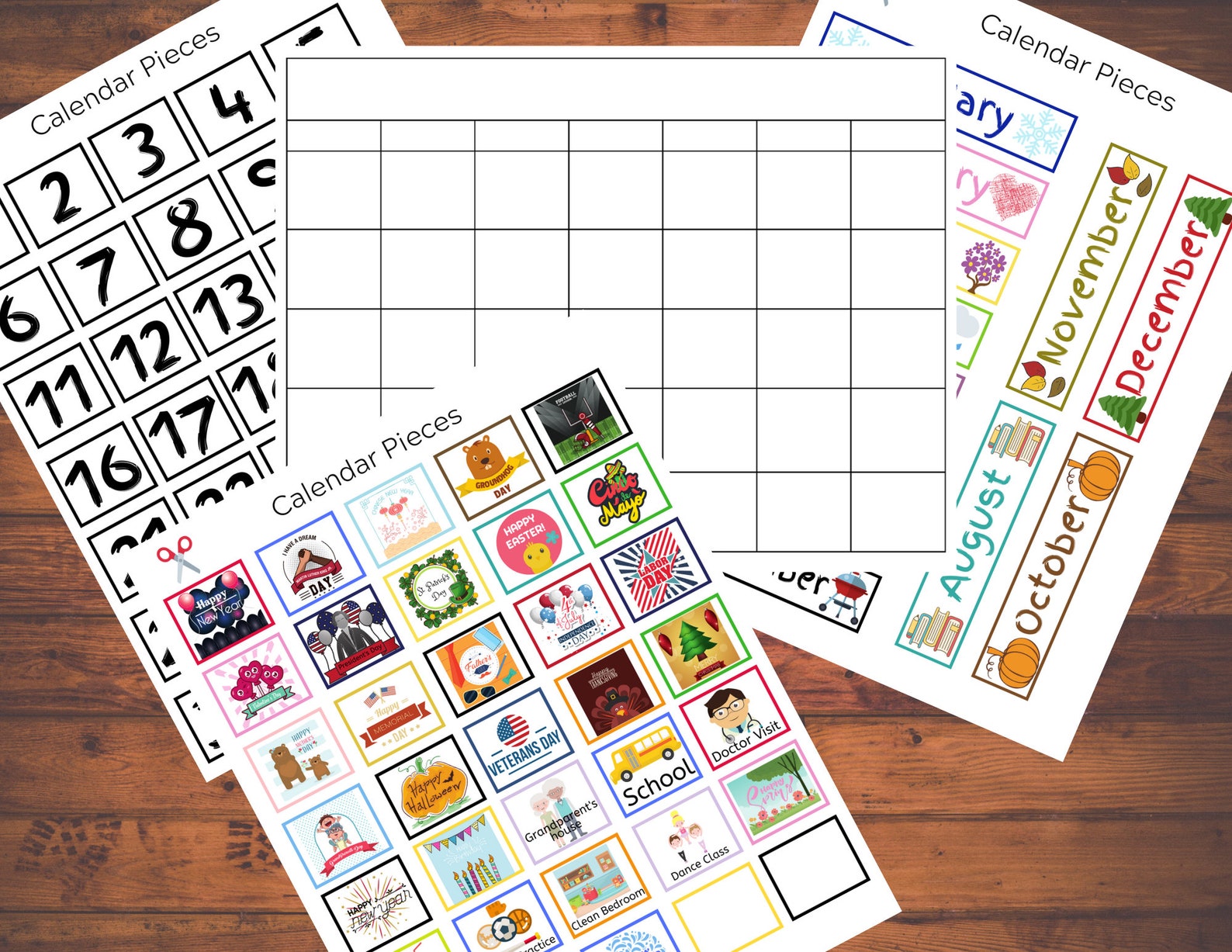 Children's Perpetual Calendar Printable- Easy to Assemble! - Etsy