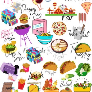 FOOD Digital Stickers for Goodnotes Planner, Junk Food Digital Planner ...