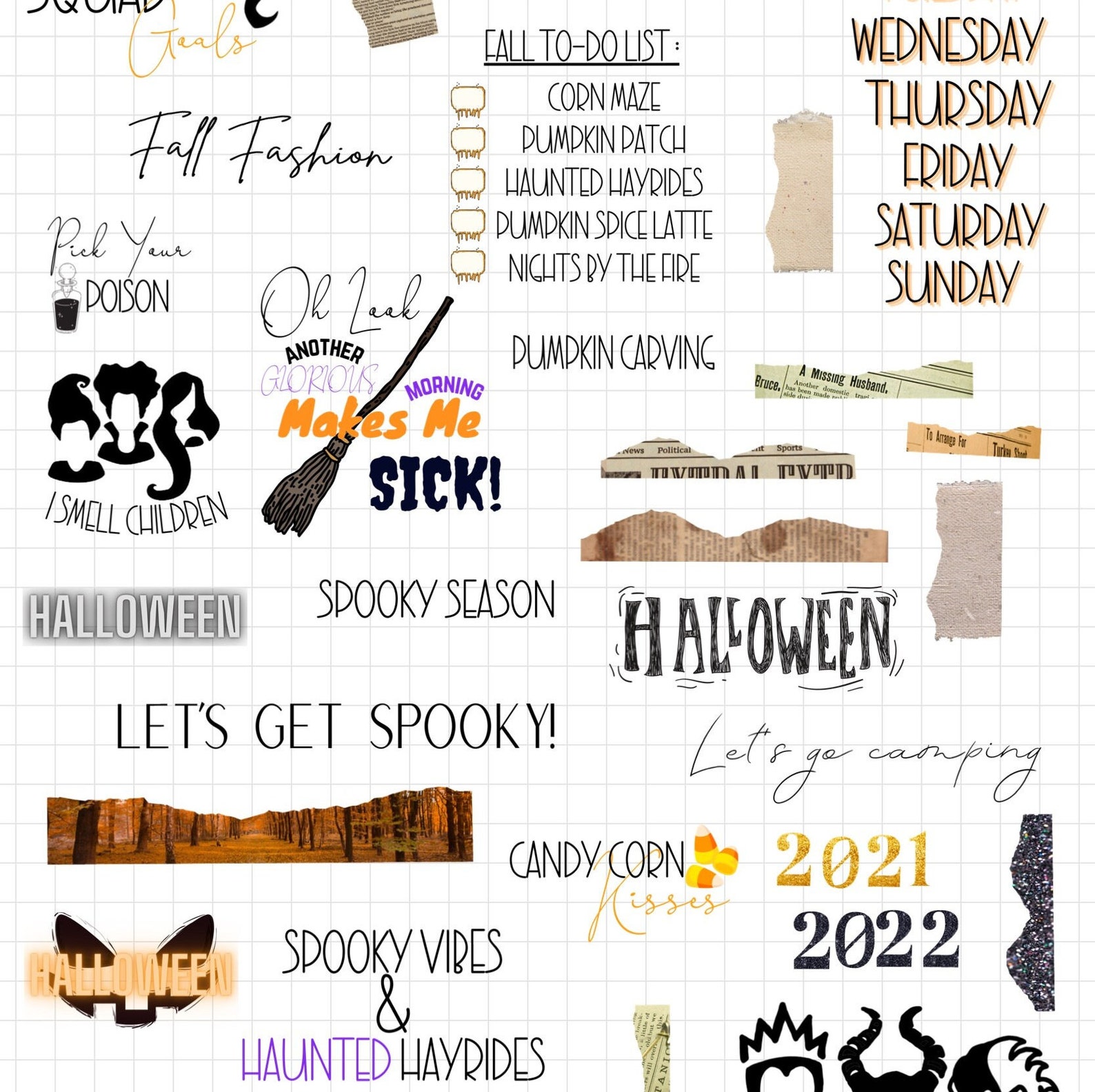 Its Fall Yall Sticker Collection Halloween Stickers Fall - Etsy