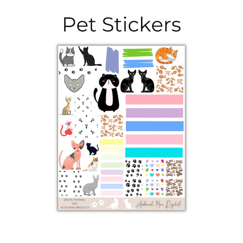PET CARE Digital Goodnotes Stickers Digital Stickers Digital - Etsy