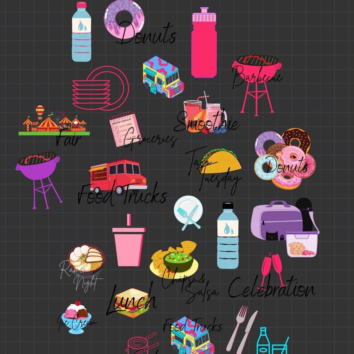 FOOD Digital Stickers for Goodnotes Planner Junk Food Digital | Etsy