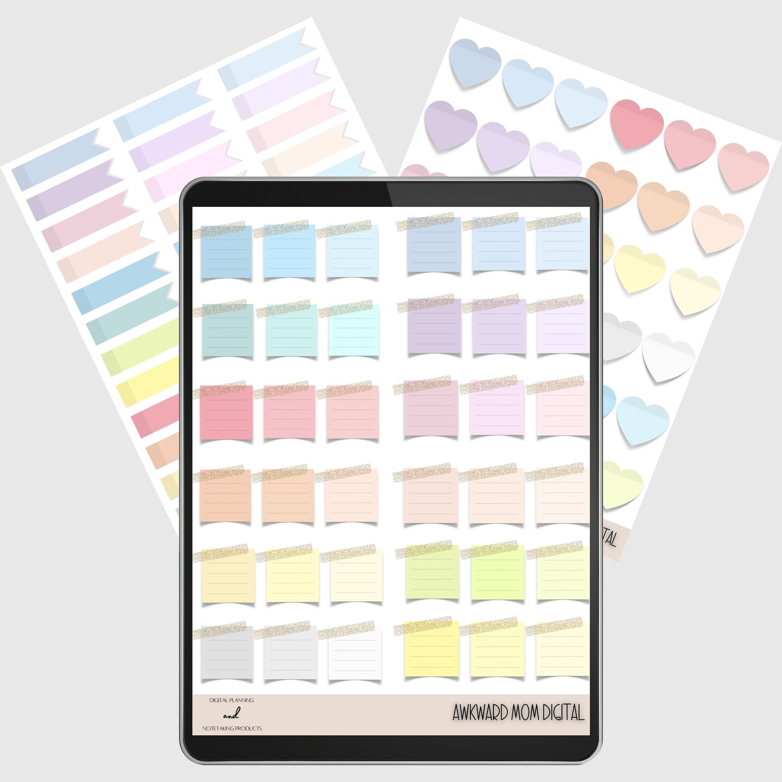 300+ Pastel Digital Stickers for Sticky Notes, Banners, Tabs and ...