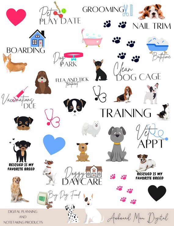 PET CARE Digital Goodnotes Stickers Digital Stickers Digital - Etsy
