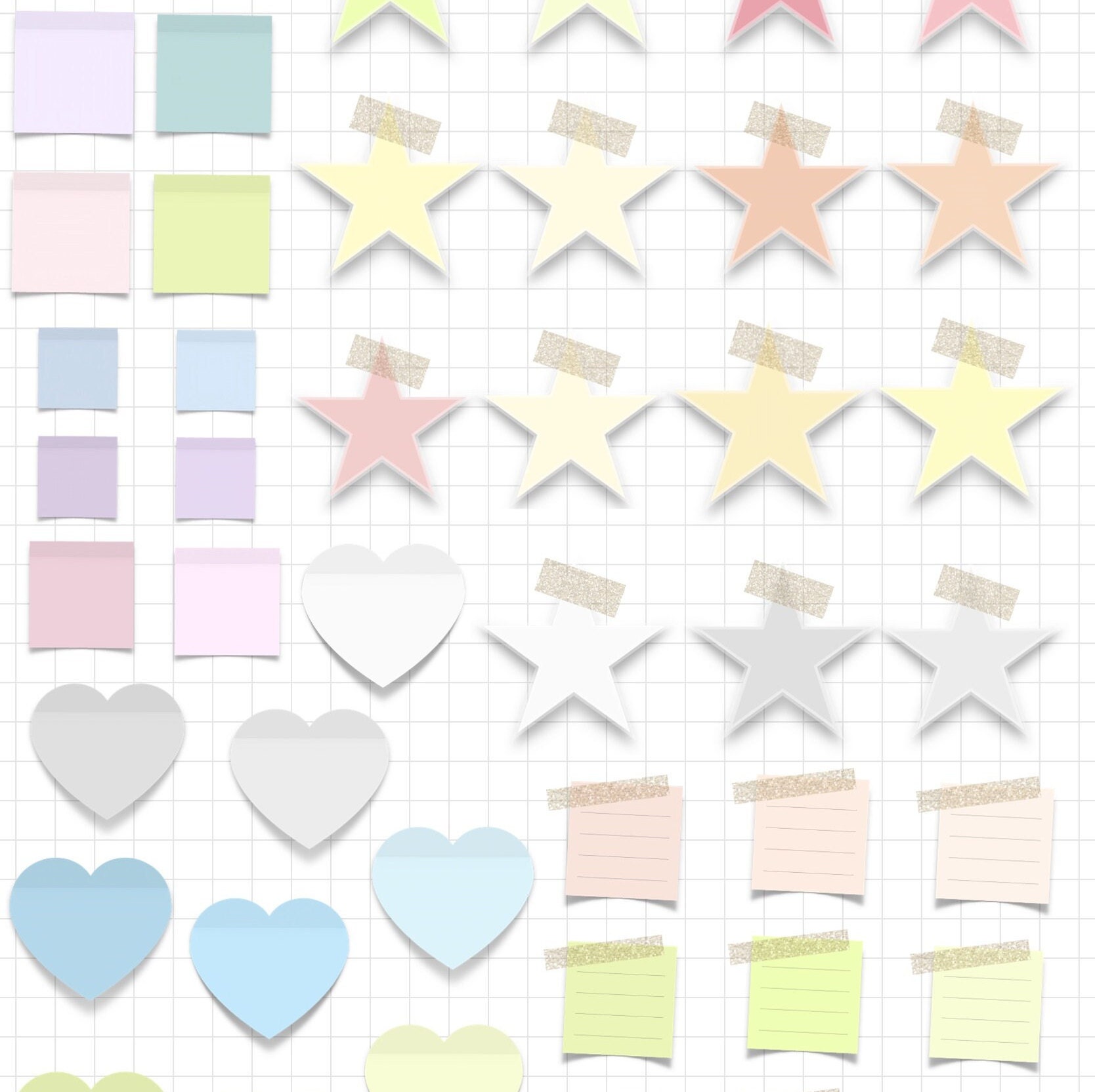 300+ Pastel Digital Stickers for Sticky Notes, Banners, Tabs and ...