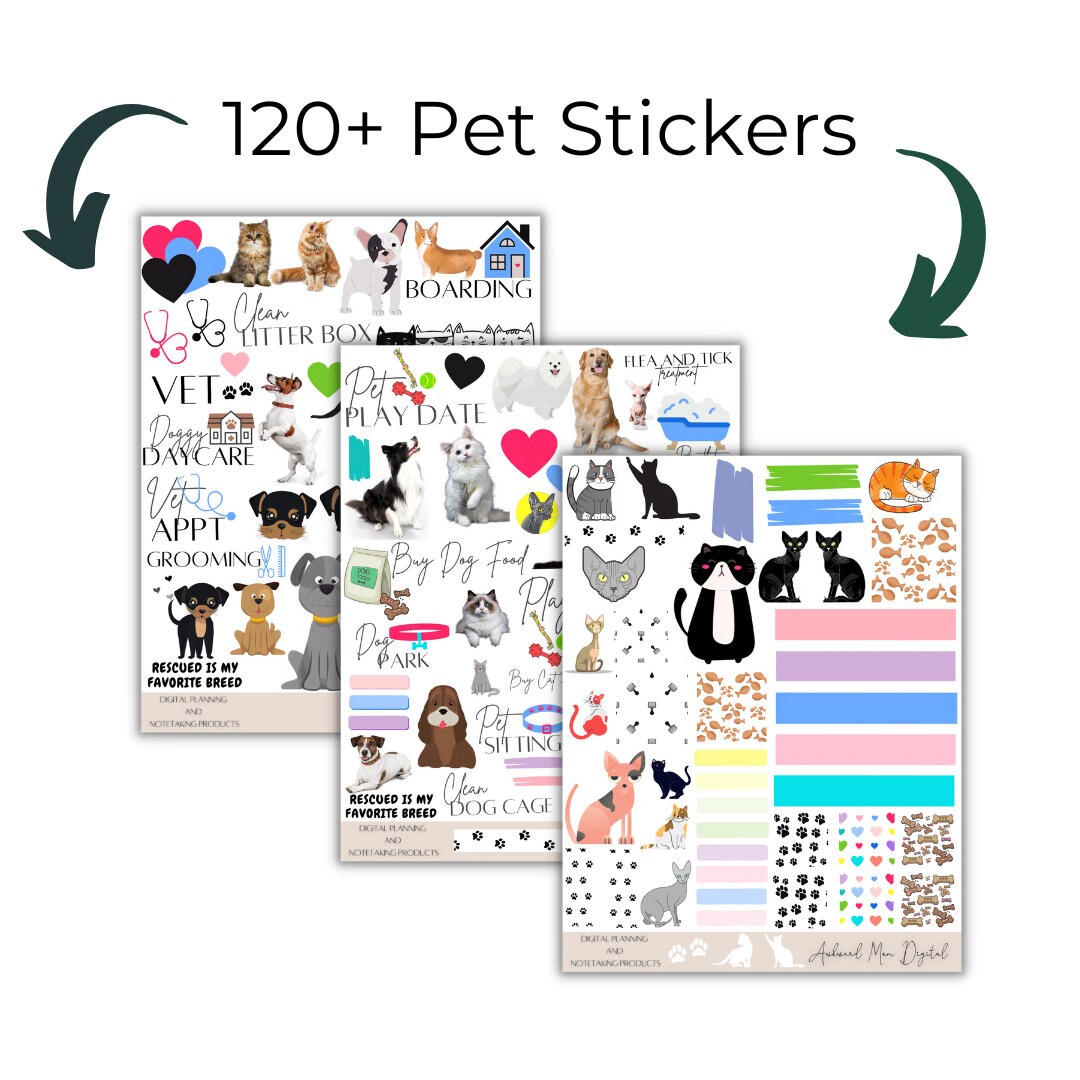 PET CARE Digital Goodnotes Stickers, Digital Stickers, Digital Planner ...
