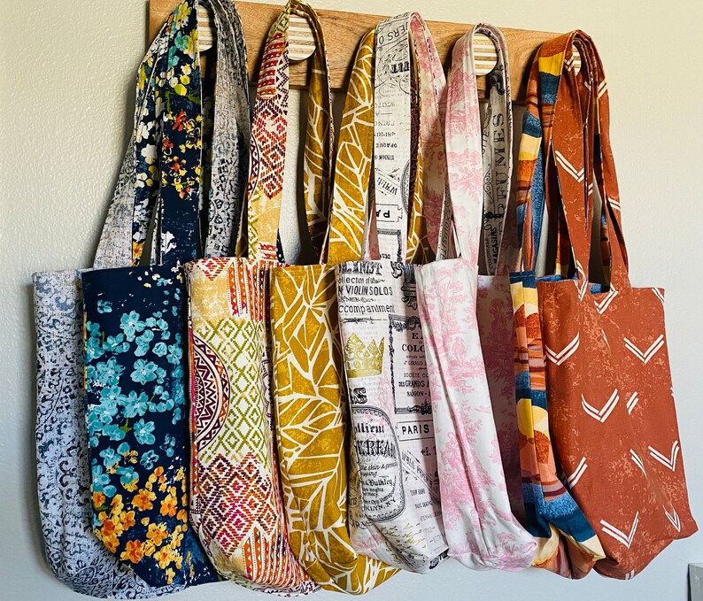 Handmade Reversible Tote Bags Canvas Cotton - Etsy