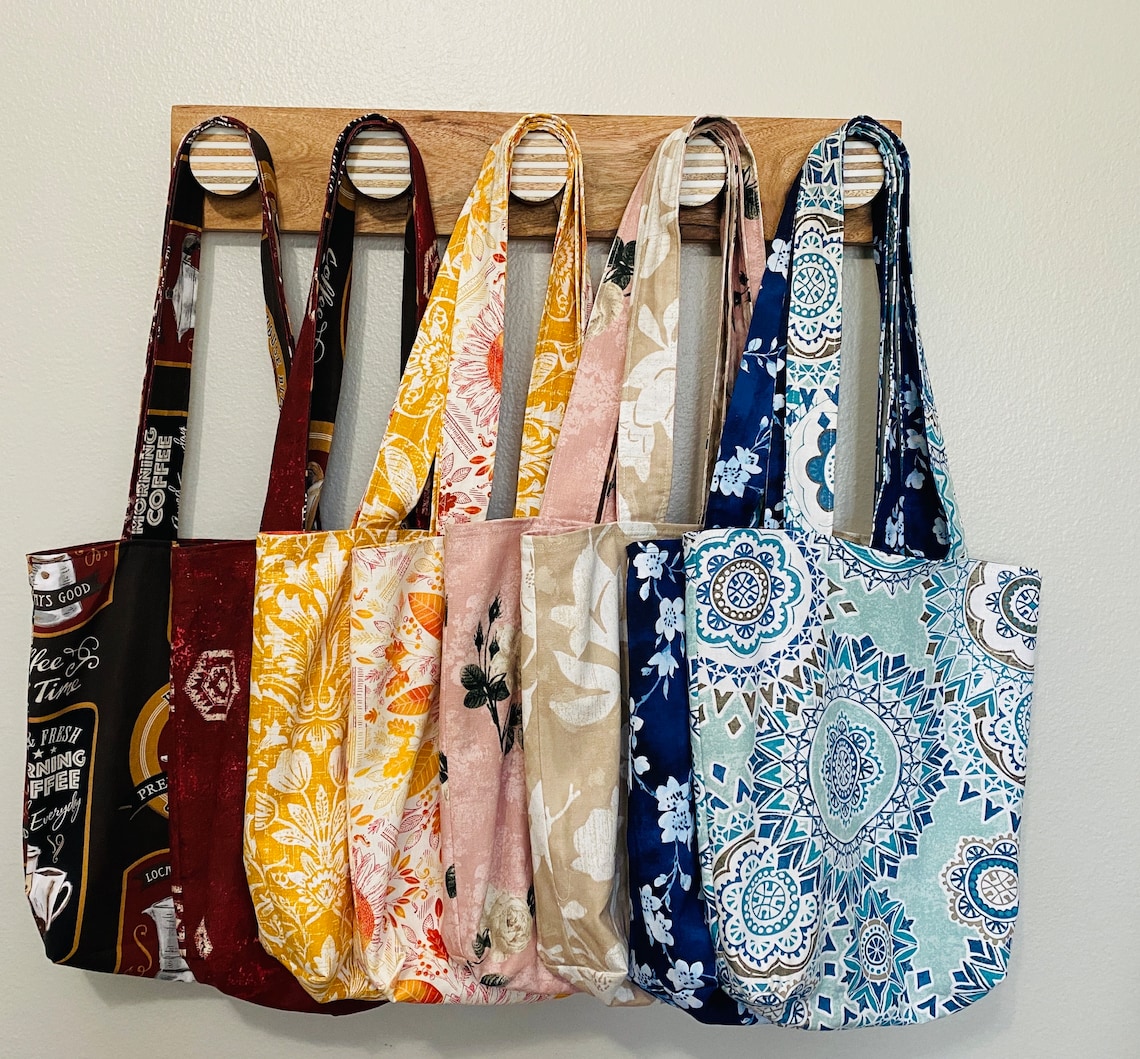 Handmade Reversible Tote Bags, Canvas Cotton - Etsy