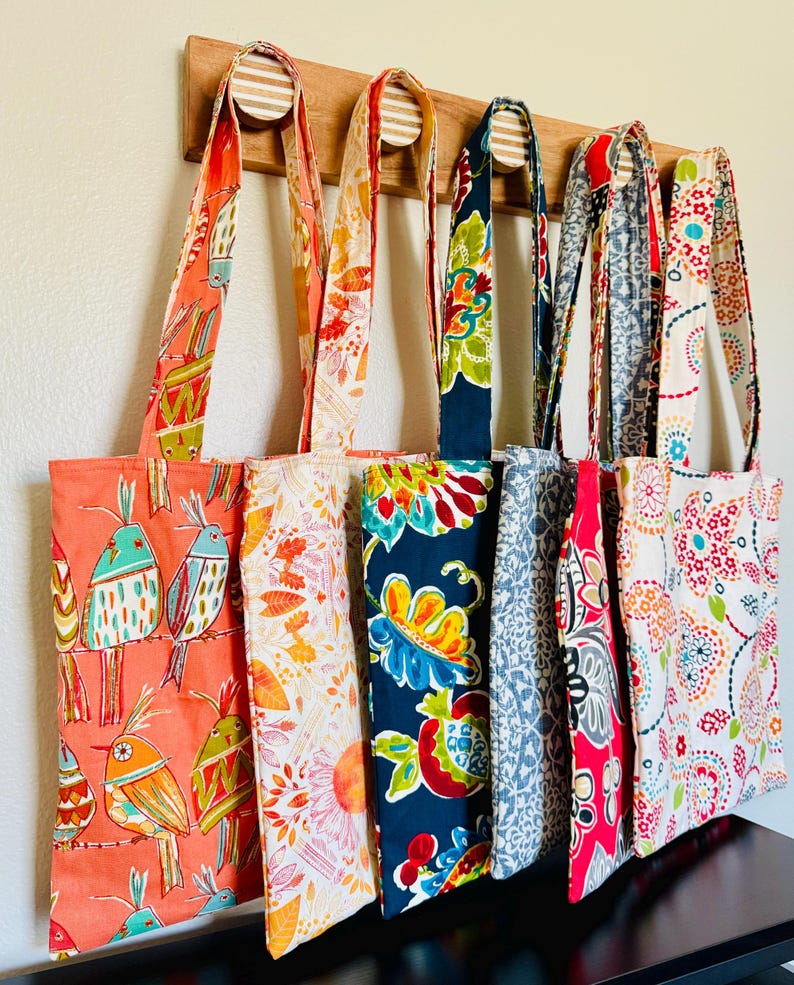 Handmade Reversible Tote Bags, Canvas Cotton - Etsy