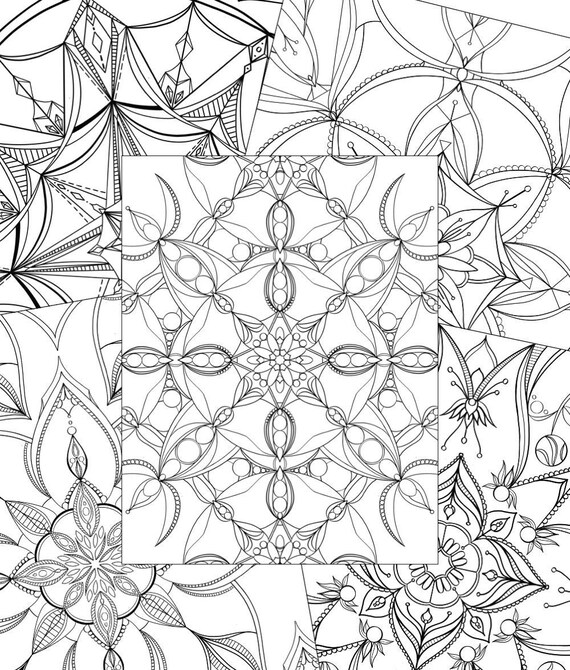 Printable PDF Adult Mandala Coloring Pages Bundle of 5 | Etsy