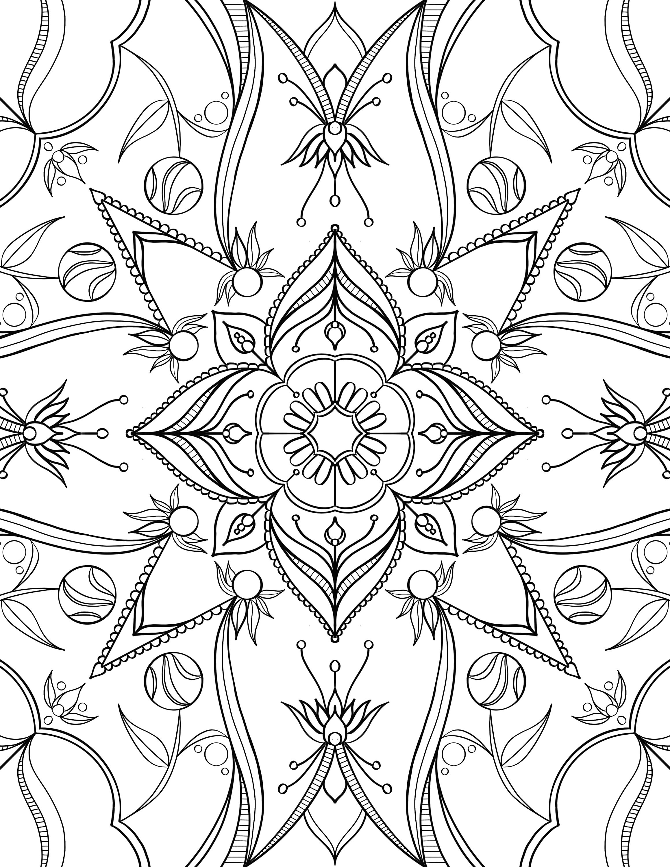 Printable PDF Adult Mandala Coloring Pages Bundle of 5 - Etsy