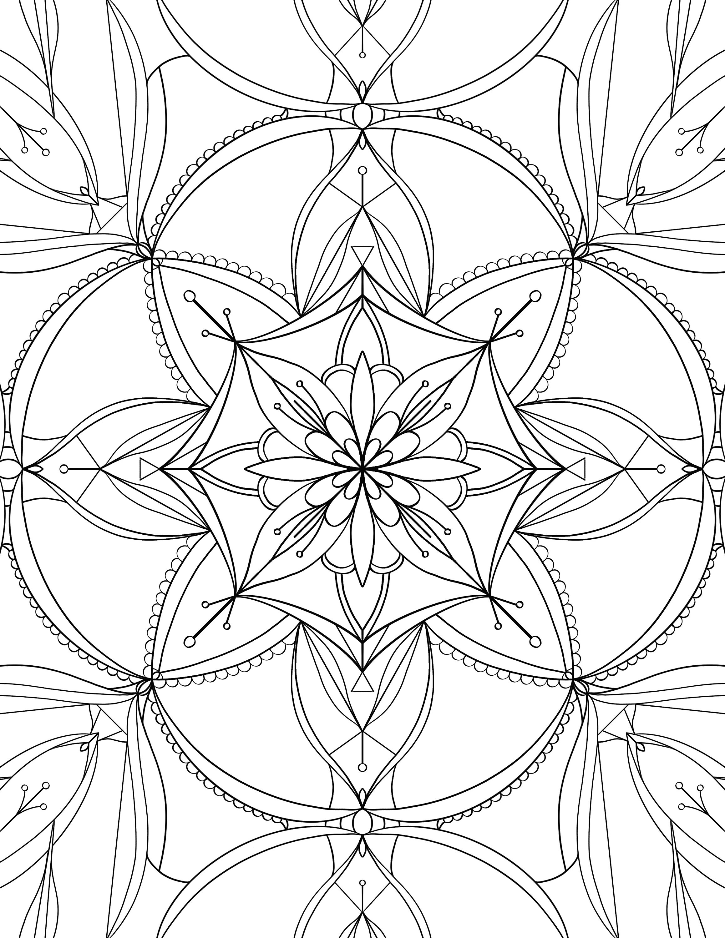 Printable PDF Adult Mandala Coloring Pages | Bundle of 5 Unique Pages ...