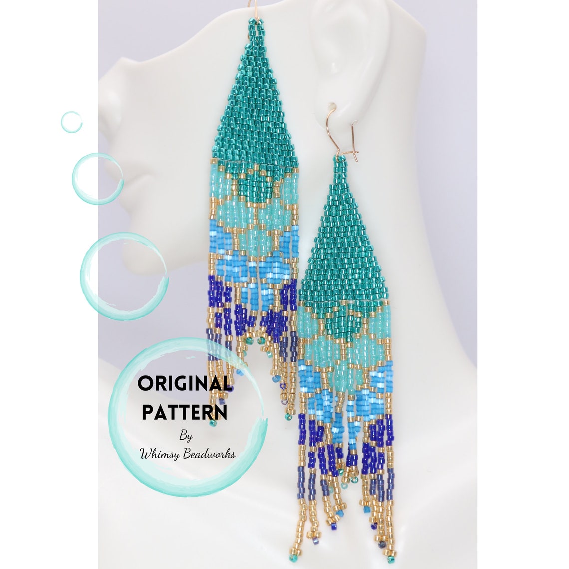Mermaid Tail Bead Earring Pattern, Seed Bead Pattern for Mermaid ...