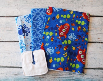 Orange & Blue Stars Set of 6 Trach Pads Tracheostomy Pad Trach Dressing ...