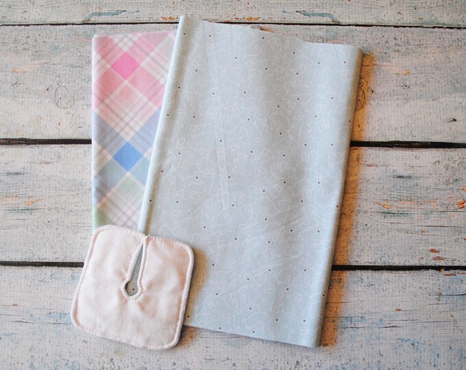 Bunny Plaid -- Set of 4 Trach Pads | Tracheostomy Pad | Trach Dressing ...