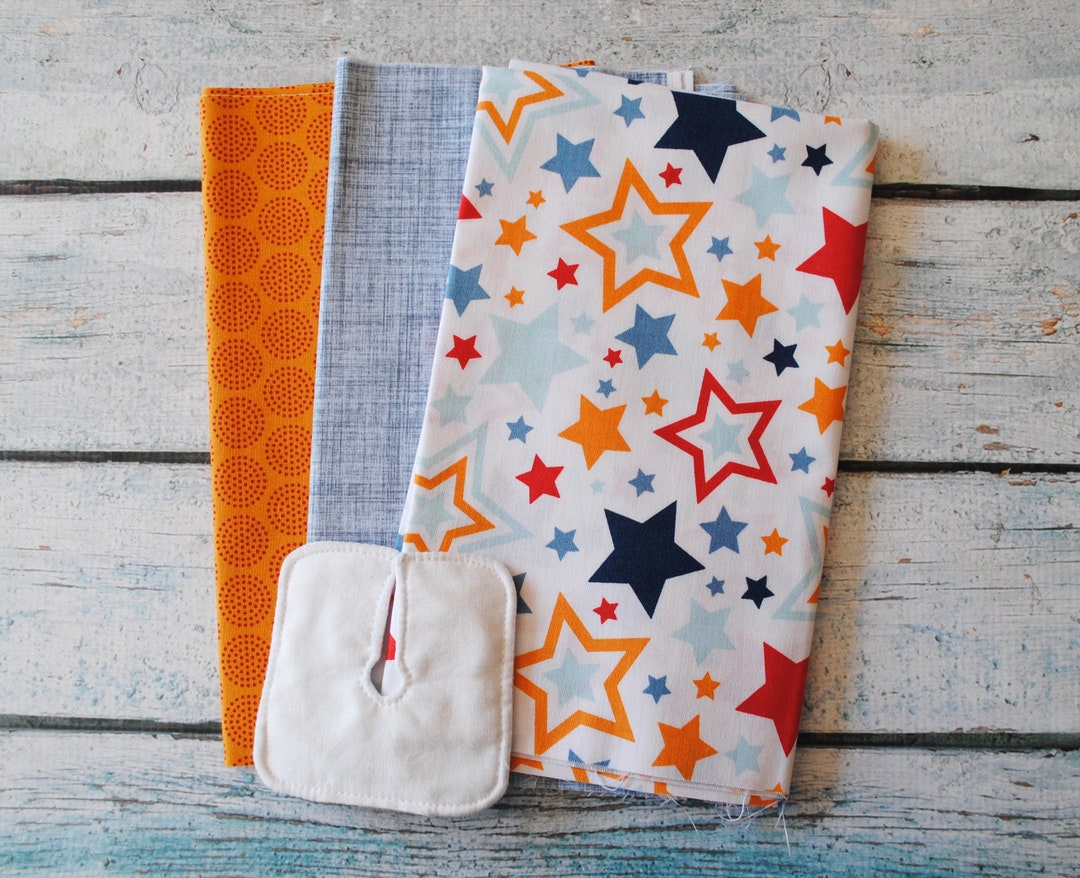 Orange & Blue Stars Set of 6 Trach Pads Tracheostomy Pad Trach Dressing ...