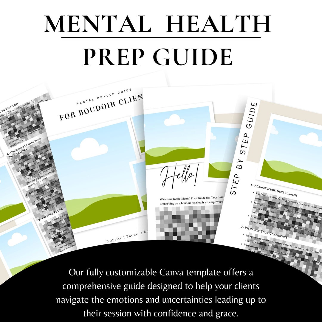 Mental Health Prep Guide for Boudoir Photography Clients, Prep Guide ...