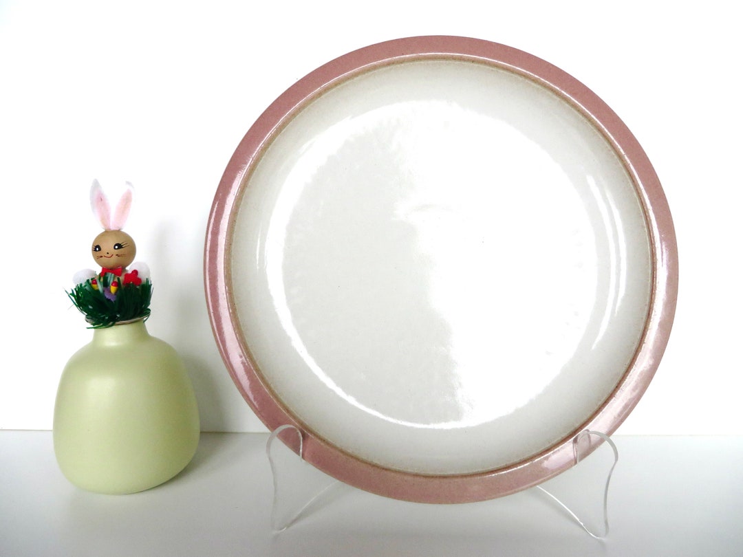 Vintage Heath White and Rose Pink Dinner Plate, 10 1/4" Edith Heath ...