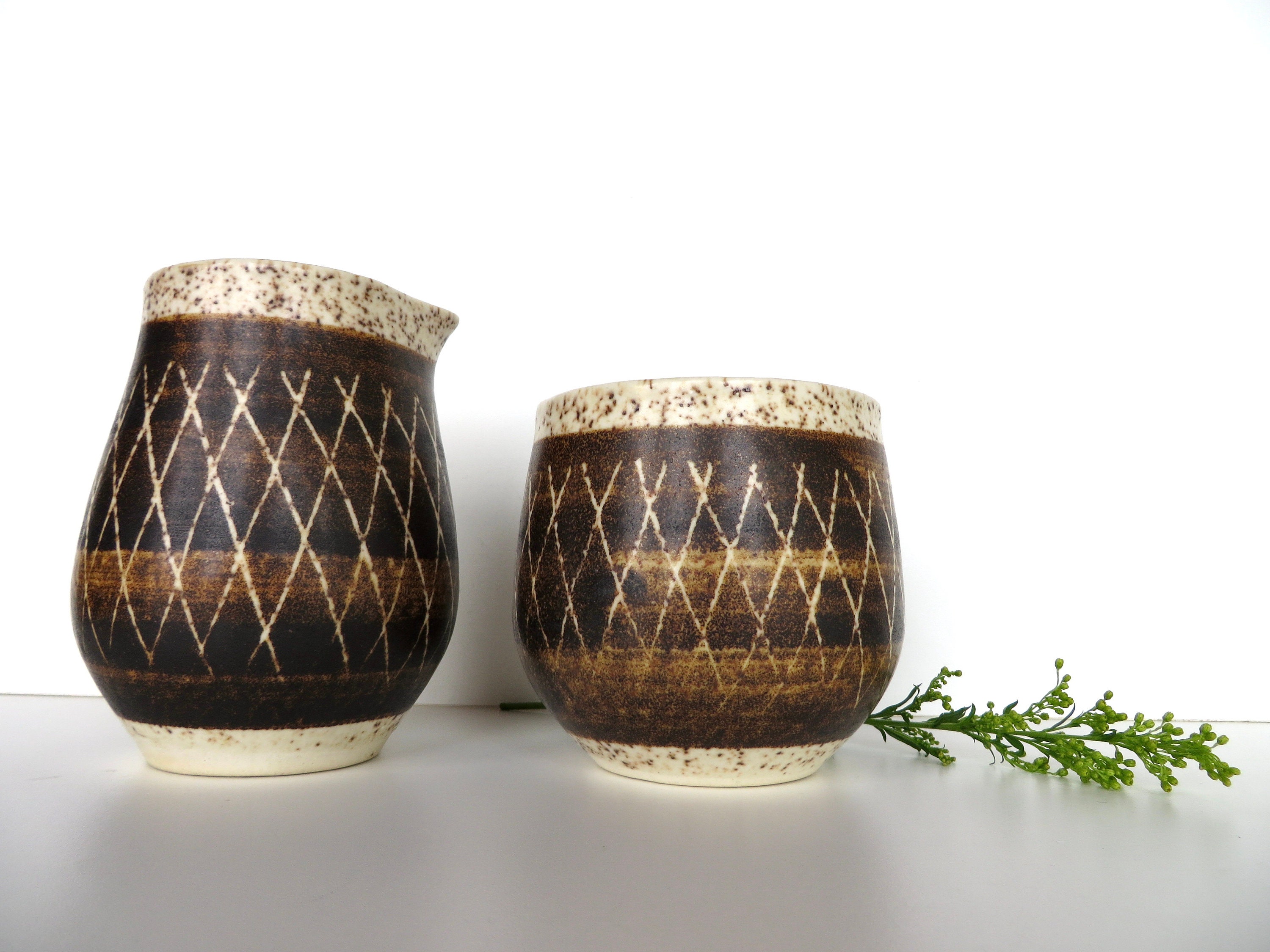 Vintage Frank Mann Cream And Sugar Set Mid Century Modernist | Etsy